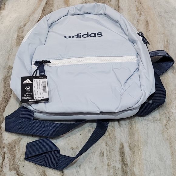 adidas | Bags | Adidas Mini Backpack Halo Blue With Navy Straps Nwt ...